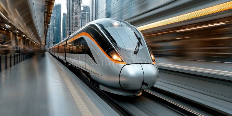 Dynamic Train Image: High-speed Motion, Modern Design, Sleek Structure ...