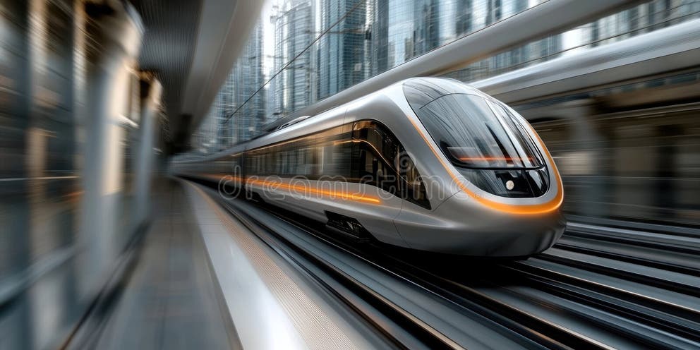 Dynamic Train Image: High-speed Motion, Modern Design, Sleek Structure ...