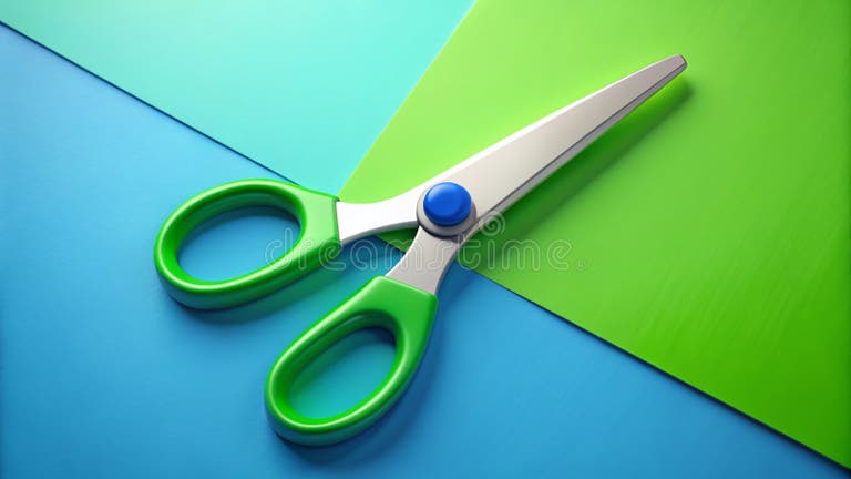 Dynamic Transition Effect a Smooth Wipe Across Colorful Scissors on a ...
