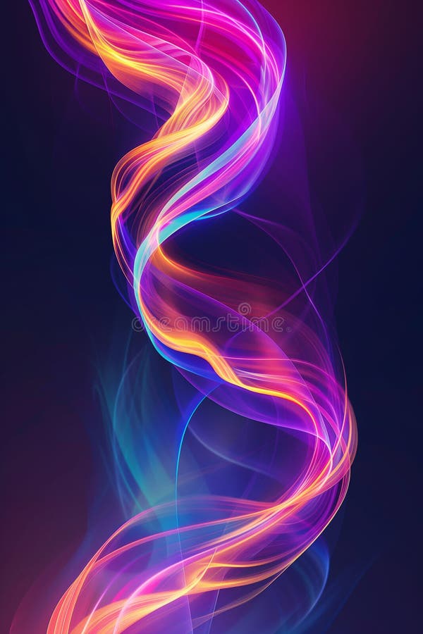 Dynamic Translucent Gradient Stream Motion with Neon Light Trails and ...