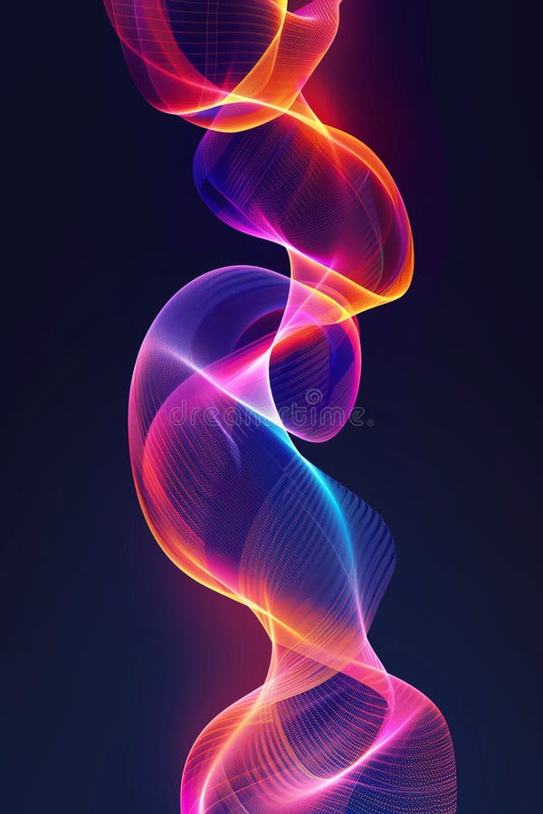Dynamic Translucent Gradient Stream Motion with Neon Light Trails and ...