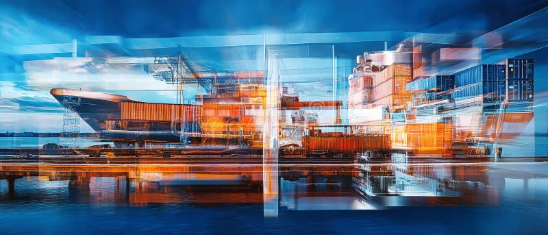 Dynamic Transportation Collage Showcasing Cargo Logistics Across ...