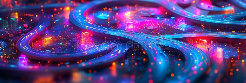 Dynamic Transportation and Logistics Background, Brightly Colored Roads ...