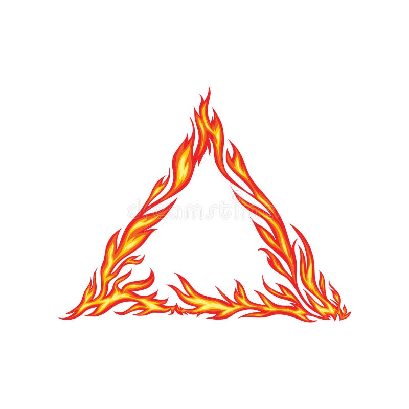 Vector Triangle Fire Frame. Fiery Border Design Illustration. Stock ...
