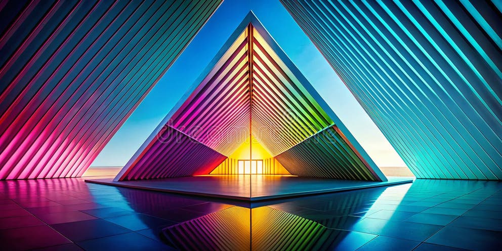 Dynamic Triangular Abstract Design a Study in Geometric Shapes Light and Shadow Showcasing a ...