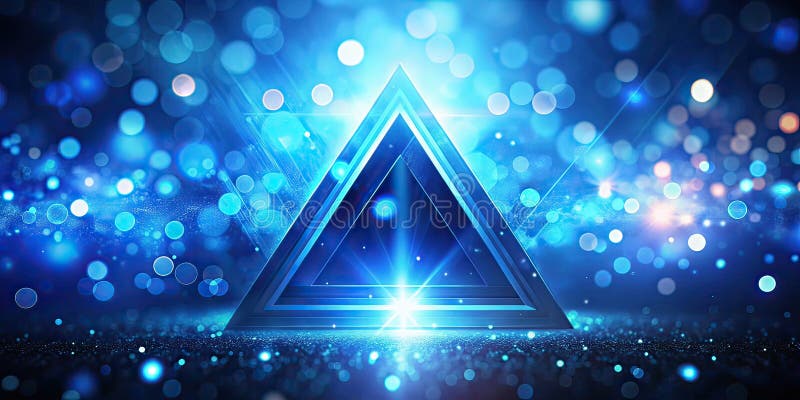 Dynamic Triangular Pattern Against a Dramatic Dark Blue Bokeh ...