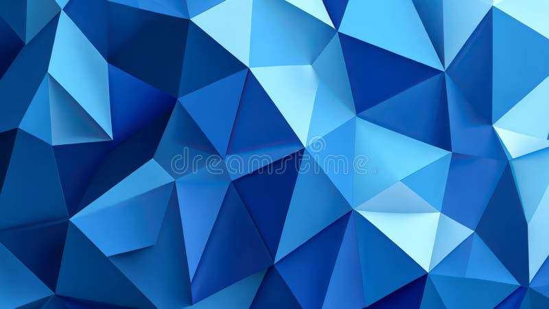 Vibrant Blue Lowpoly Design, a Modern Flat Illustration with Cartoon ...