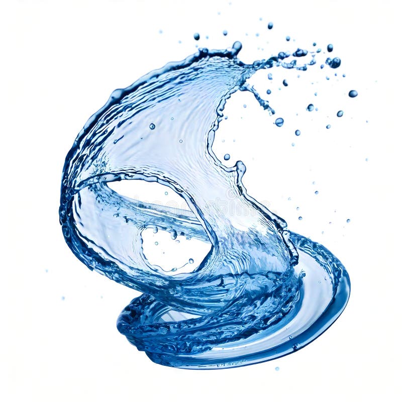Dynamic Twisted Water Splash Isolated on White Background - Perfect for ...