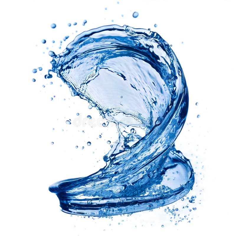 Dynamic Twisted Water Splash Isolated on White Background - Perfect for ...