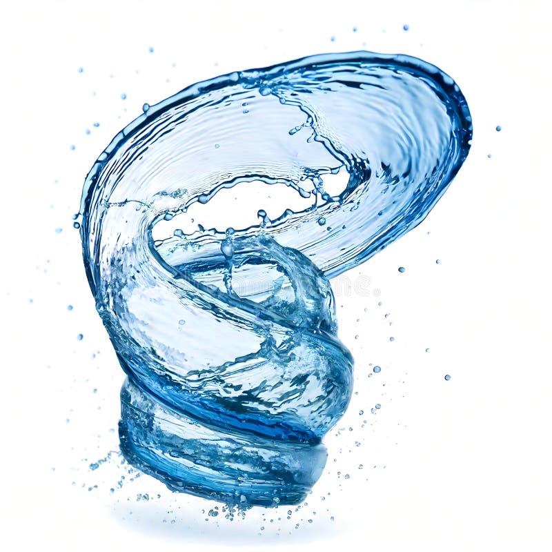 Dynamic Twisted Water Splash Isolated on White Background - Perfect for ...