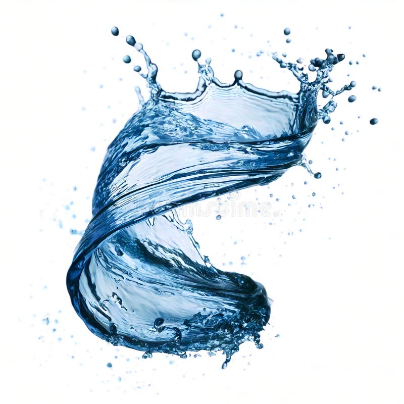Dynamic Twisted Water Splash Isolated on White Background - Perfect for ...