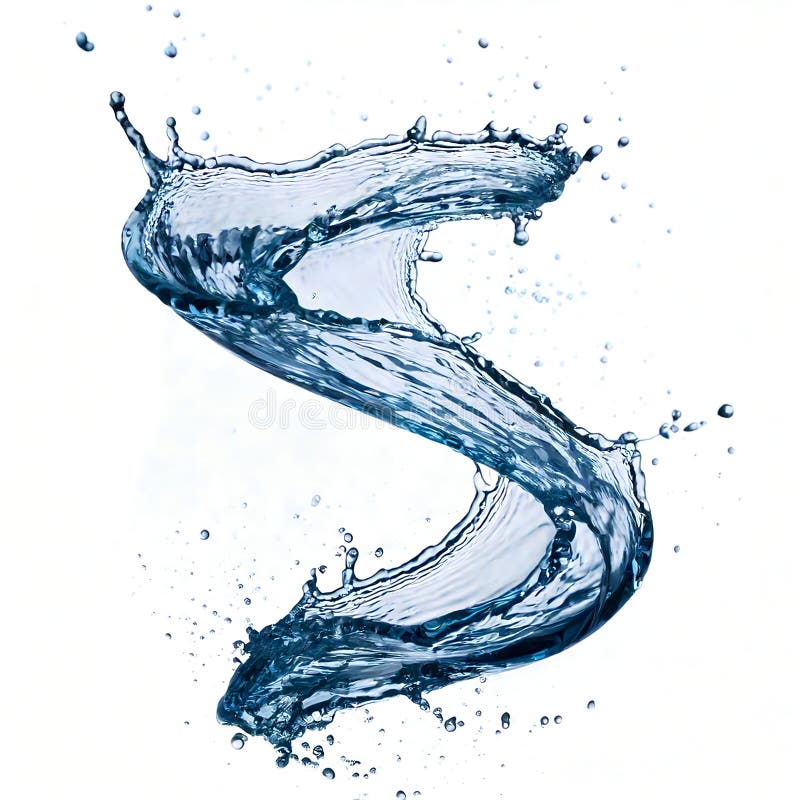Dynamic Twisted Water Splash Isolated on White Background - Perfect for ...