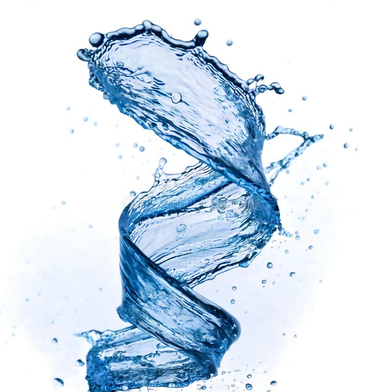Dynamic Twisted Water Splash Isolated on White Background - Perfect for ...