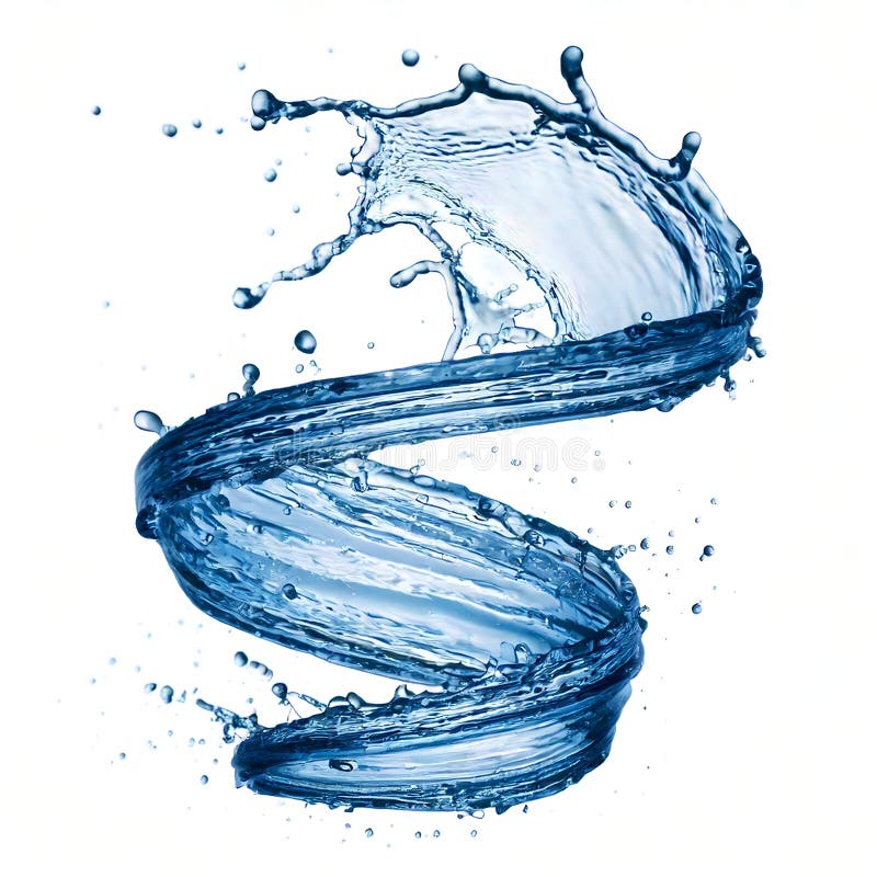 Dynamic Twisted Water Splash Isolated on White Background - Perfect for ...