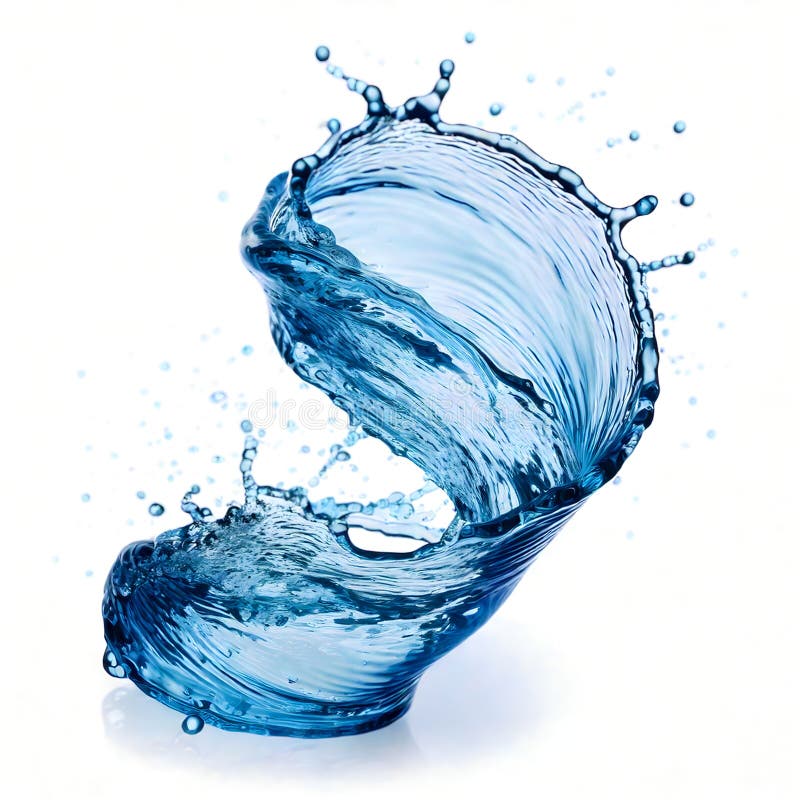 Dynamic Twisted Water Splash Isolated on White Background - Perfect for ...