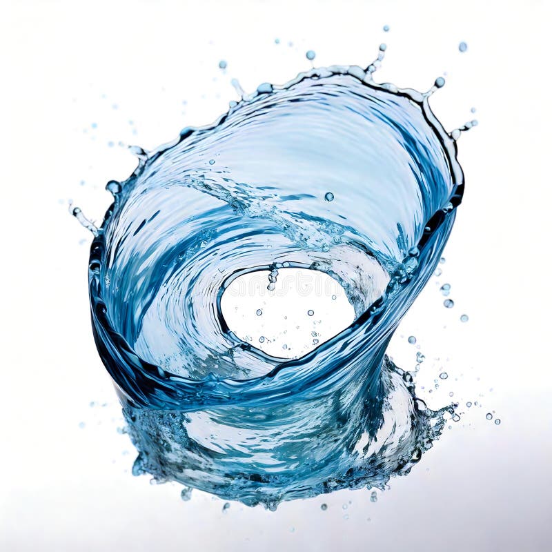 Dynamic Twisted Water Splash Isolated on White Background - Perfect for ...