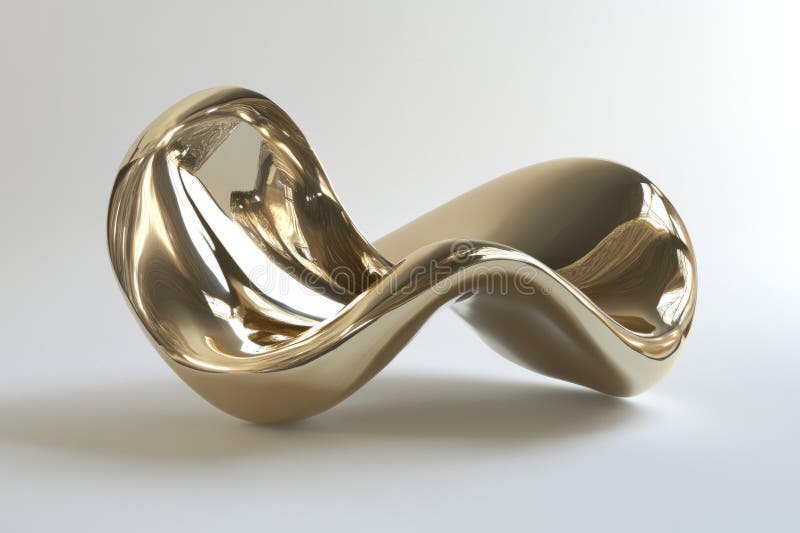 Dynamic Twisting Form in Light Gold, Spiraling Smoothly, Creating a ...