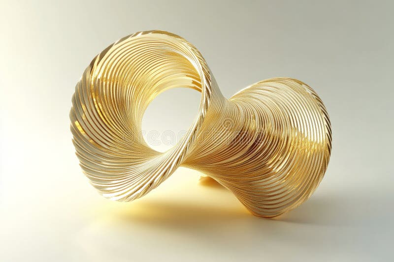 Dynamic Twisting Form in Light Gold, Spiraling Smoothly, Creating a ...