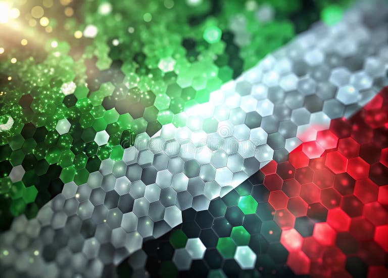 Dynamic UAE Flag Design a 3D Abstract Geometric Pattern for Creative ...