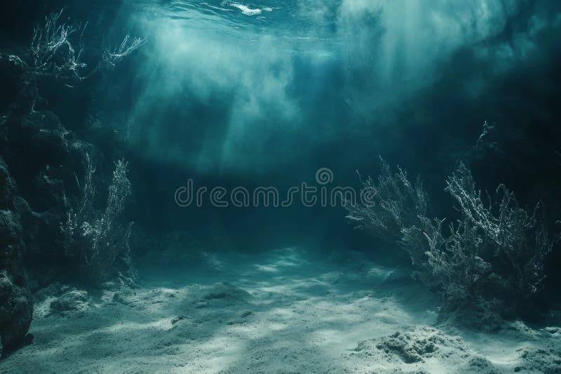 Underwater View of Ocean Surface with Turbulent Waves. AI Image Stock ...