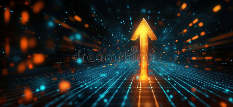Dynamic Upward Arrow Symbolizing Growth, Progress, and Digital ...