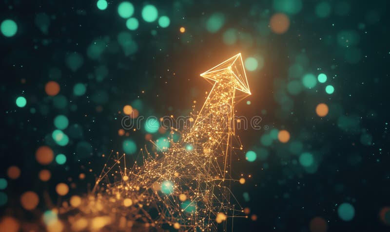 Dynamic Upward Arrow Symbolizing Growth Progress Innovation Glowing ...