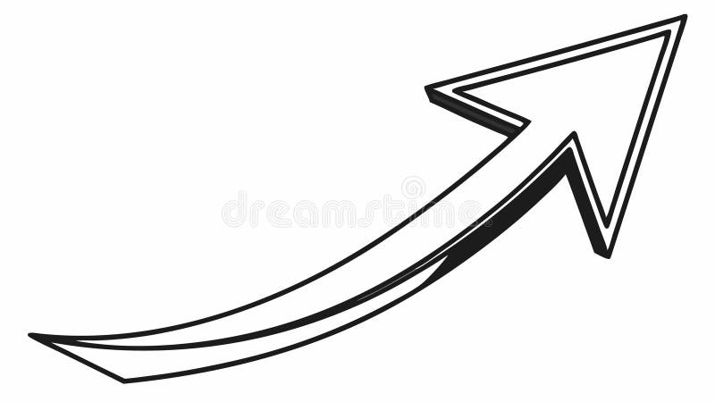 Dynamic Upward Curving Arrow Growth Direction, Vector Design Generative ...
