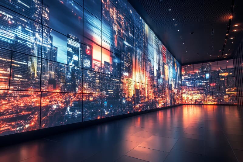 Dynamic Urban Landscape Video Wall Showcasing a Variety of Engaging ...