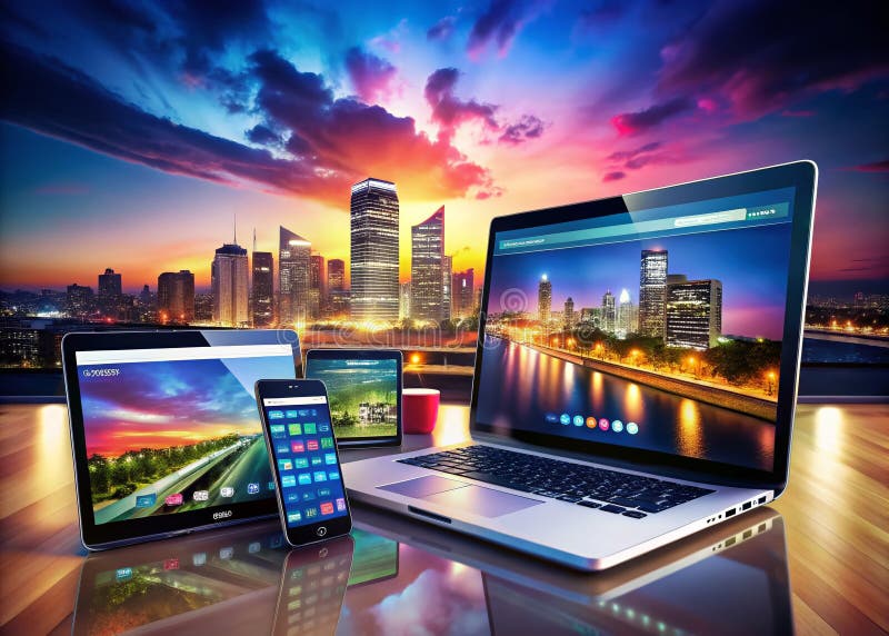 Dynamic Urban Night Scene Responsive Web Design Across Devices ...