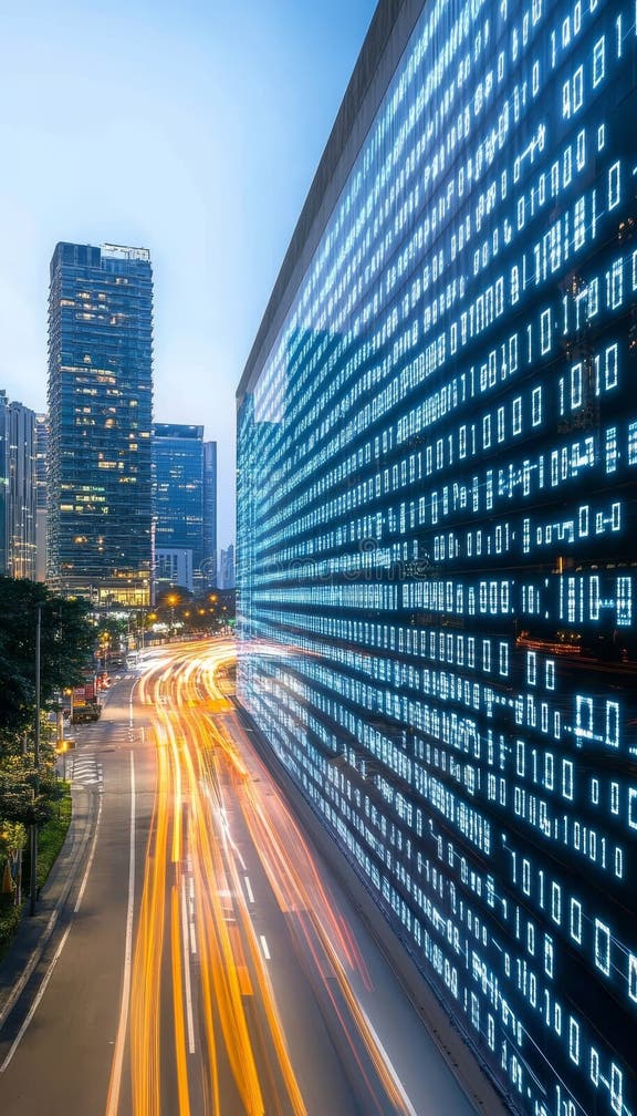 Dynamic Urban Traffic Flow with Digital Speed Data Visualization in a Futuristic City ...