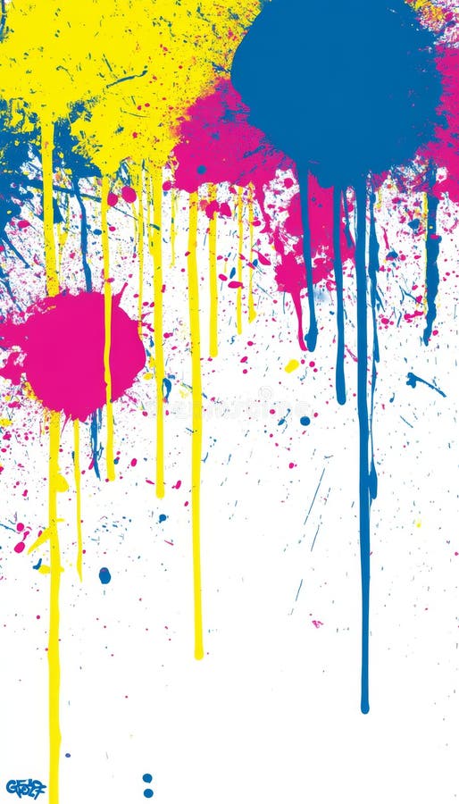 Dynamic Urban Vector Design with Neon Paint Splotches on White ...