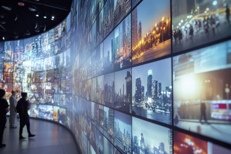 Dynamic Urban Video Wall Featuring a Diverse Array of Captivating ...