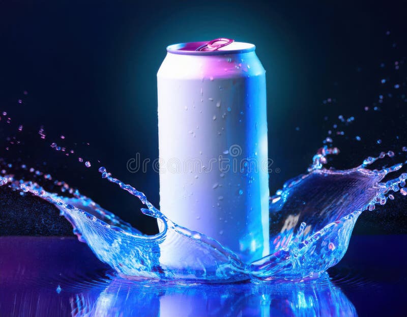 Dynamic UV Glow Enhancing a Floating Soda Can Stock Photo - Image of ...