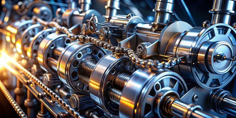 Dynamic V8 Engine Components a Macro 3D Animation Unveiling the ...