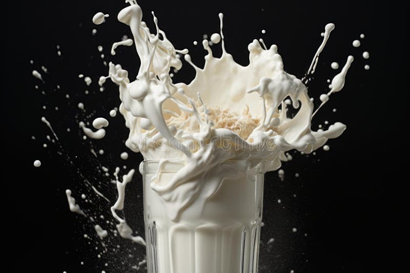 Dynamic Vanilla Milk Splash. Generate Ai Stock Image - Image of liquid ...
