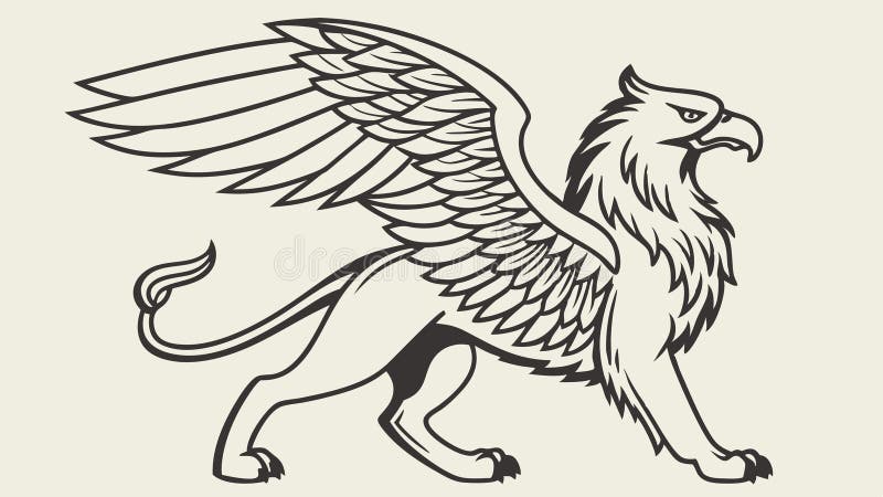 Mythical Winged Gryphon Vector Artwork, Vector Design Generative AI ...