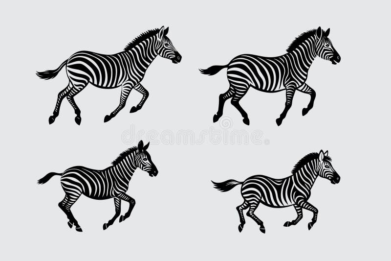 High Speed Running Zebra Vector Artwork Stock Illustration ...
