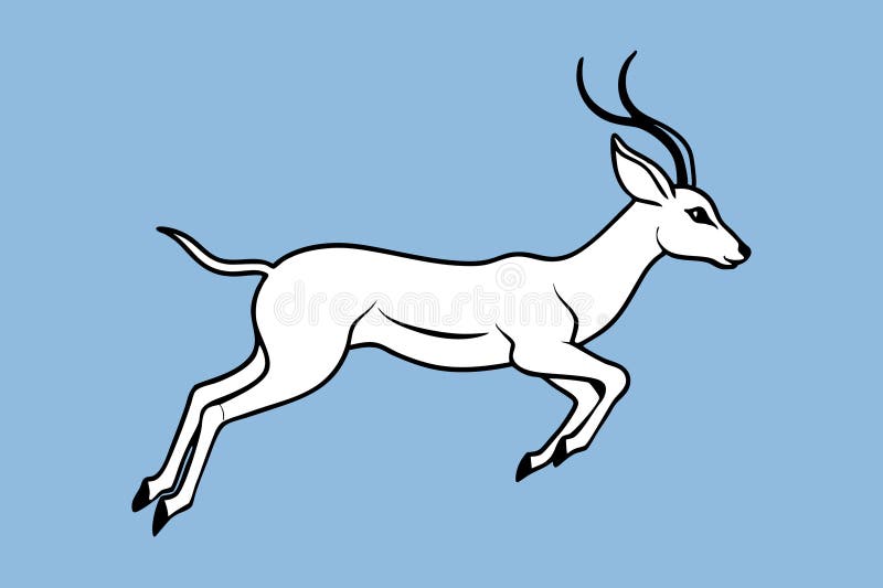 High Flying Jumping of Impala Vector Artwork Stock Illustration ...