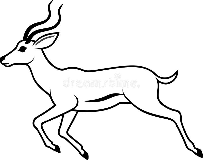 High Flying Jumping of Impala Vector Artwork Stock Illustration ...