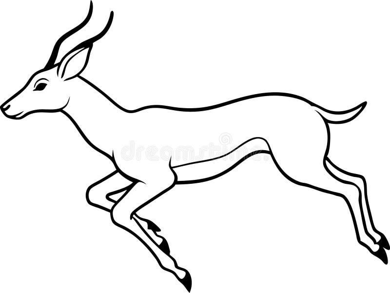 High Flying Jumping of Impala Vector Artwork Stock Illustration ...