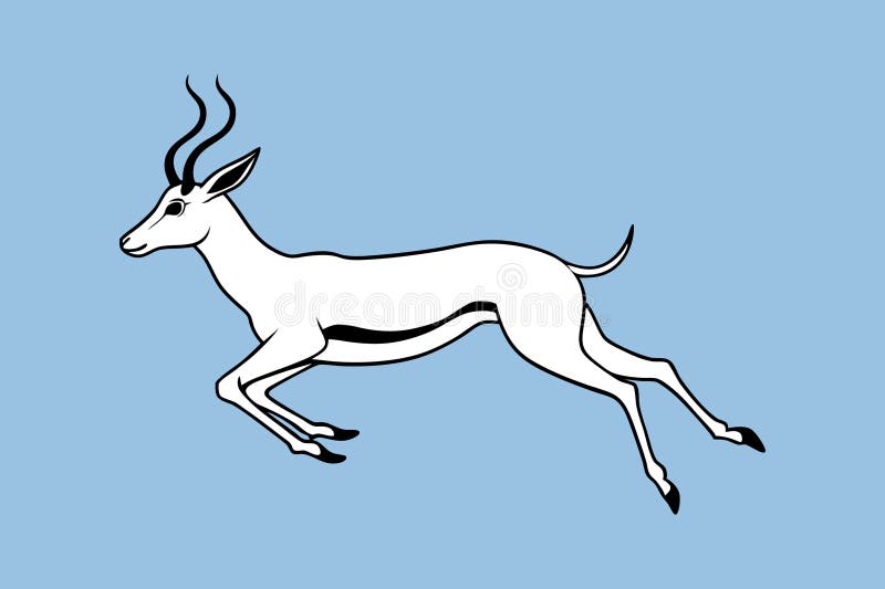 High Flying Jumping of Impala Vector Artwork Stock Illustration ...