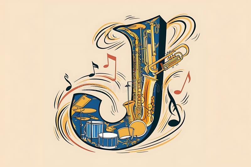 J-Shaped Music Band Background Vector Design Stock Illustration ...