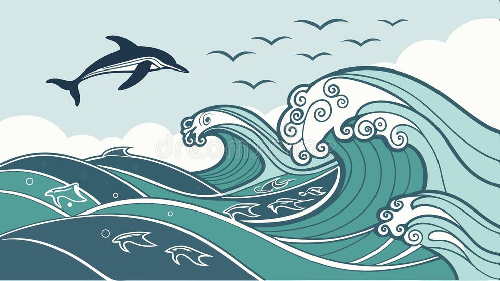 Ocean Wave Cresting, Sea Wave Power, Water Motion, Dynamic Wave, Marine ...