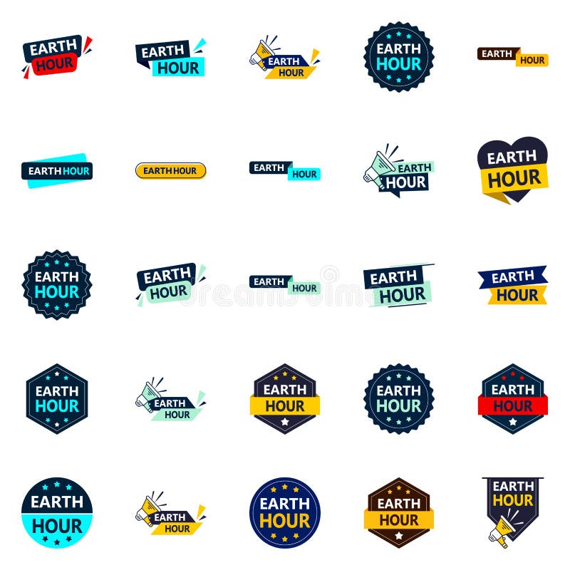 25 Dynamic Vector Designs in the Earth Hour Pack Perfect for Earth Day ...