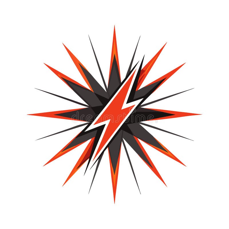 Dynamic Vector Graphic: Lightning Bolt Bursting from an Angular Star ...