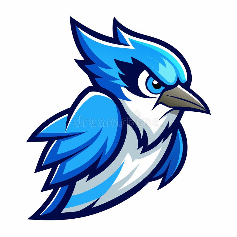 A Dynamic Vector Illustration of a Blue Jay Bird Mascot Logo, Blue Jay ...