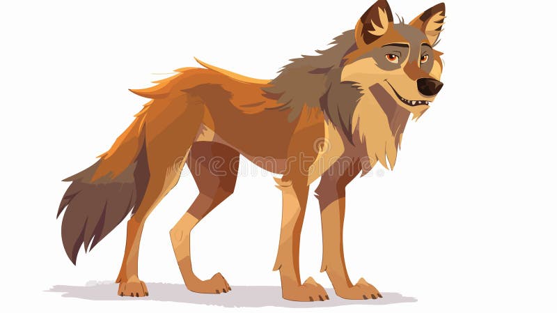 Dynamic Cartoon Wolf Animation Vector Illustration for Creative ...