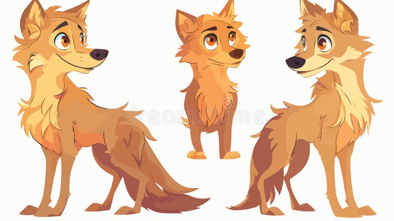 Dynamic Cartoon Wolf Animation Vector Illustration for Creative ...