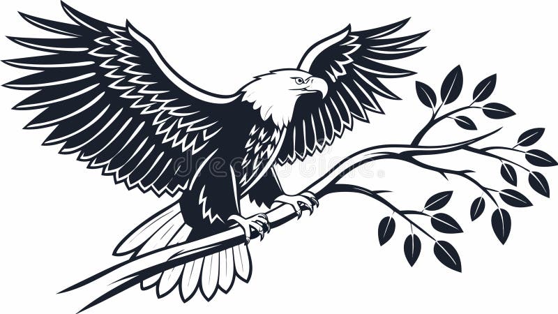Eagle Illustration Landing Branch Stock Illustrations – 95 Eagle ...