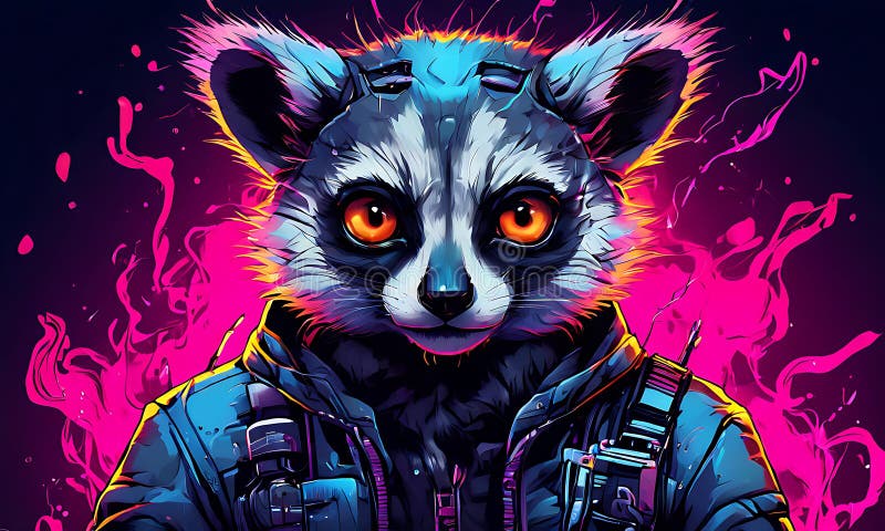 A Dynamic Vector Illustration of an Electricity-themed Lemur, Combining ...